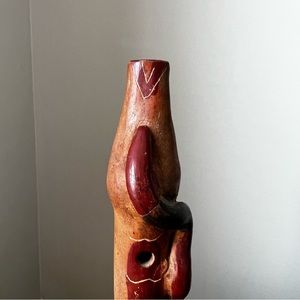 Vintage | Other | Aztec Clay Instrument With Ornate Design Faces And ...